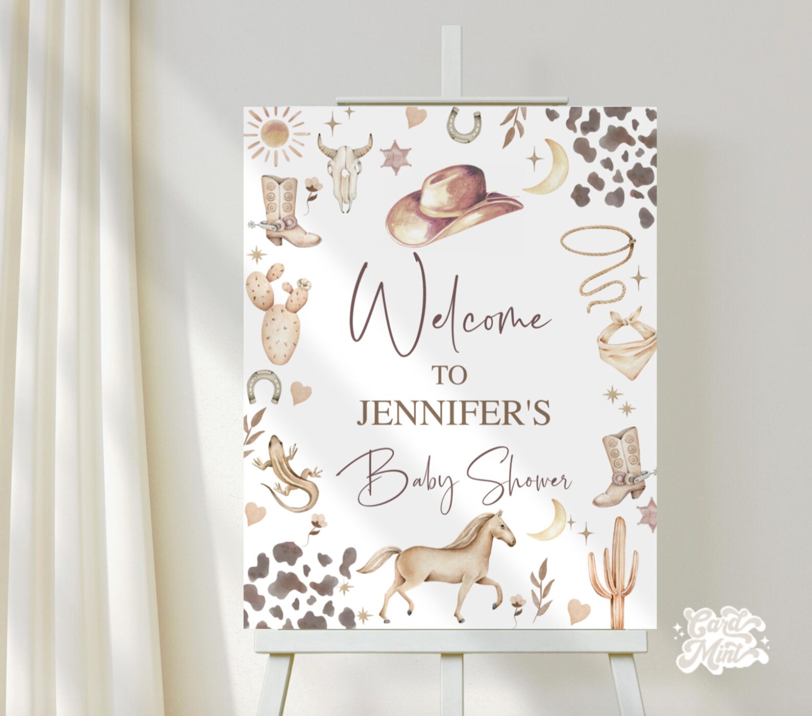 Editable Welcome Cowboy Party Sign, Baby Shower Sign Download Digital ...