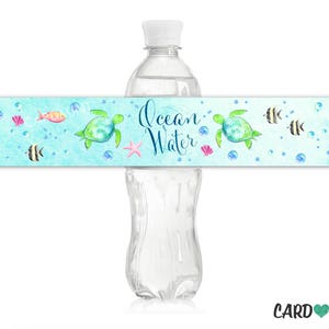 Sea Turtle Water Bottle Labels, Under the Sea Birthday (PDF) - Etsy
