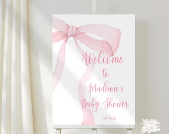 Pink Baby Shower Welcome Sign - Etsy