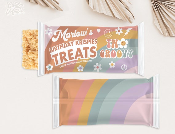 EDITABLE Rice Krispy Treat Wrappers Party Favors Birthday - Etsy