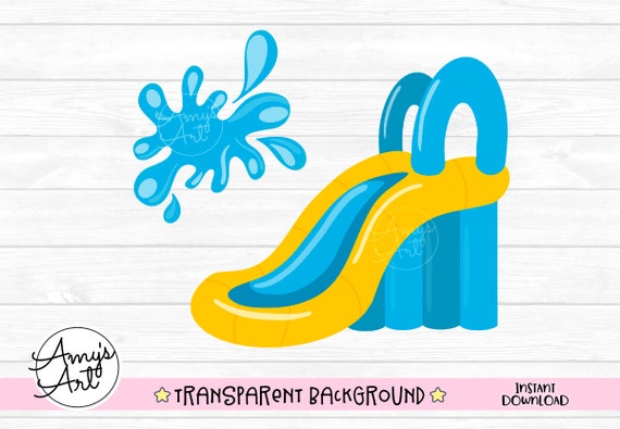 Pink Water Splash Cartoon