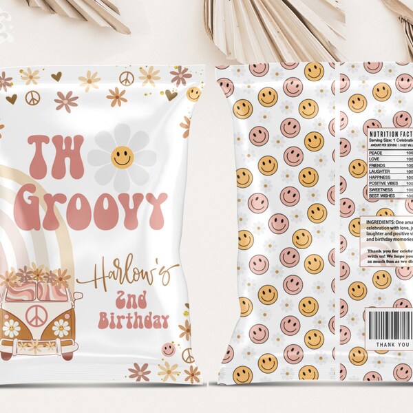 Two Groovy Chip Bag Template - Etsy