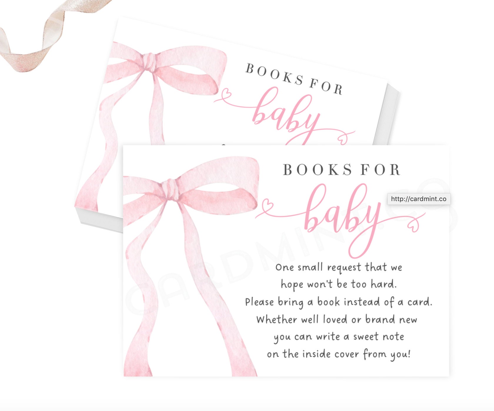 EDITABLE Pink Bow Baby Shower Invitation Baby Girl Shower - Etsy