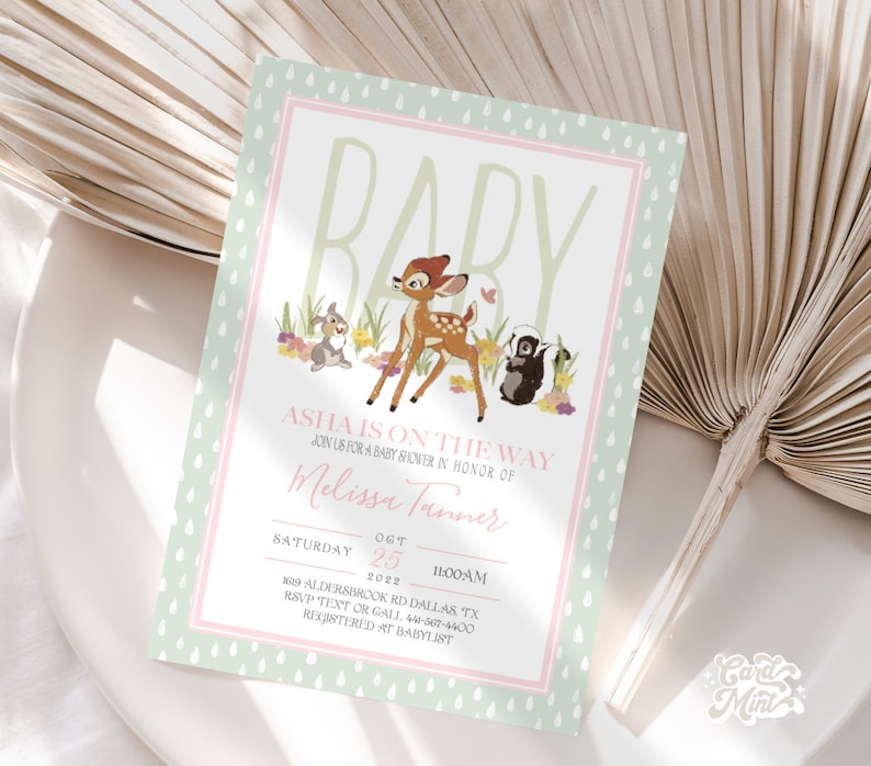 EDITABLE Bambi Baby Shower Invitation Forest Animals Deer - Etsy
