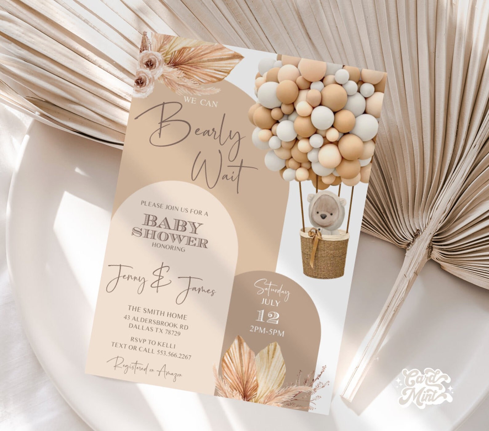 Editable Welcome Beige Bear Party Sign Sign Hot Air Balloon - Etsy