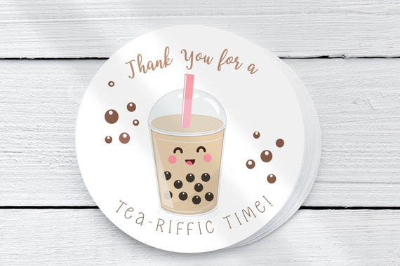 Bubble Tea Riffic Baby Shower Round Stickers or Favor Tags - Etsy