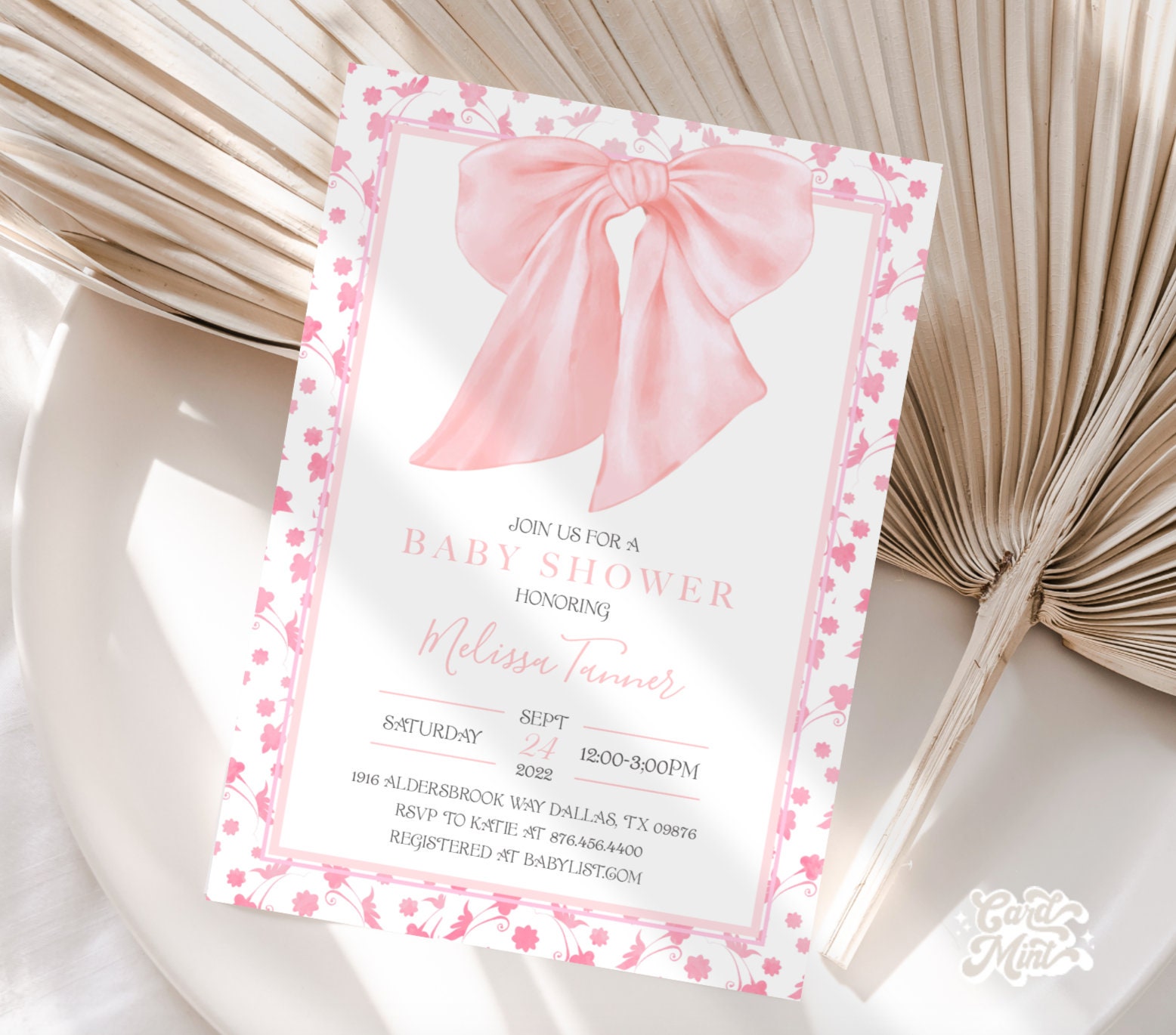 Baby Pink Ribbon Border