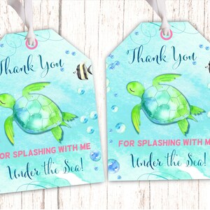 Water Bottle Labels Under the Sea Drink Wrappers Sea Turtle, Tropical ...