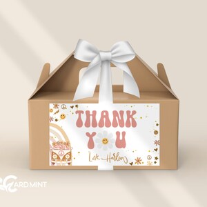 EDITABLE Gable Box Labels Birthday Groovy Birthday Party - Etsy