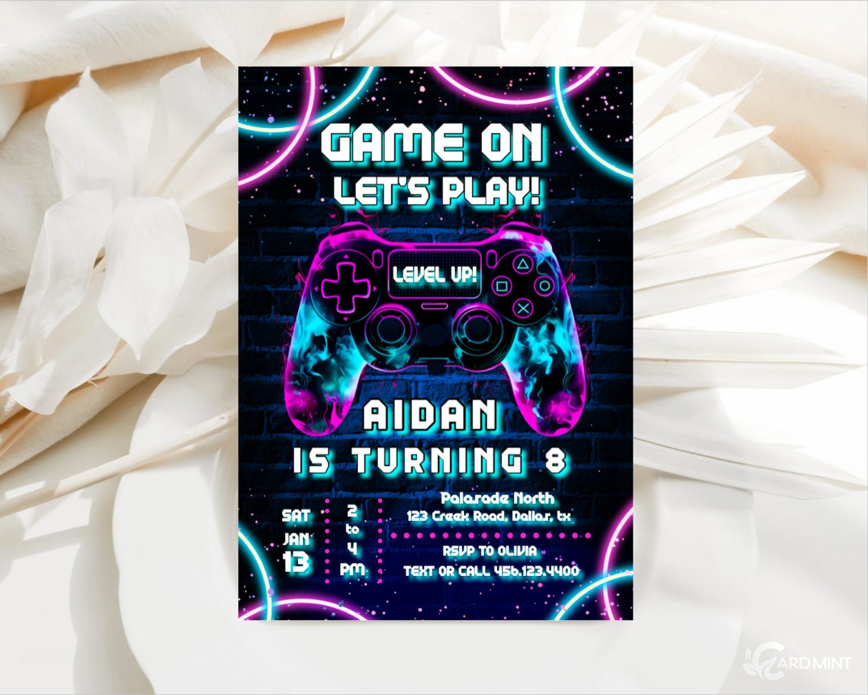 EDITABLE Gamer Birthday Invitations Video Games Play Game on - Etsy