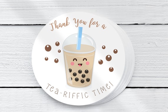 Bubble Tea Riffic Baby Shower Round Stickers or Favor Tags - Etsy