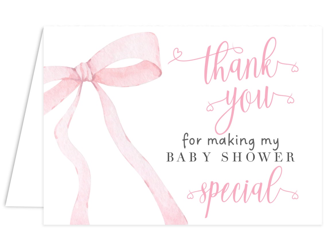 EDITABLE Pink Bow Baby Shower Invitation Baby Girl Shower - Etsy