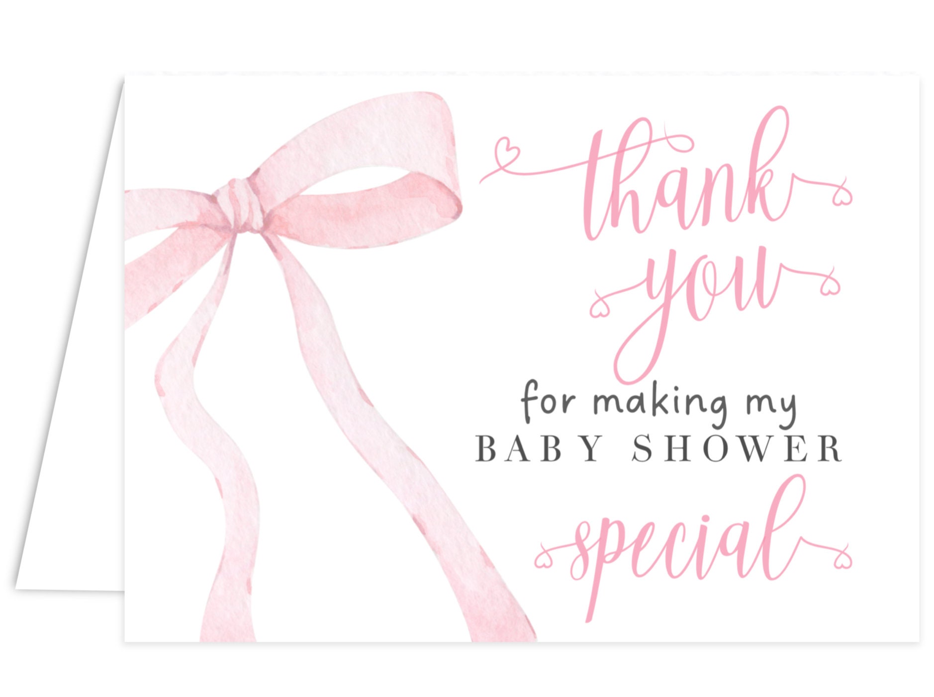 EDITABLE Pink Bow Baby Shower Invitation Baby Girl Shower - Etsy