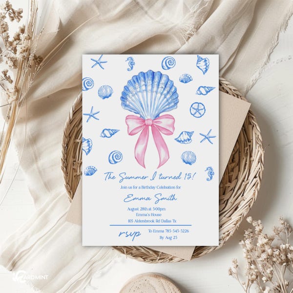 Shell Invitations - Etsy