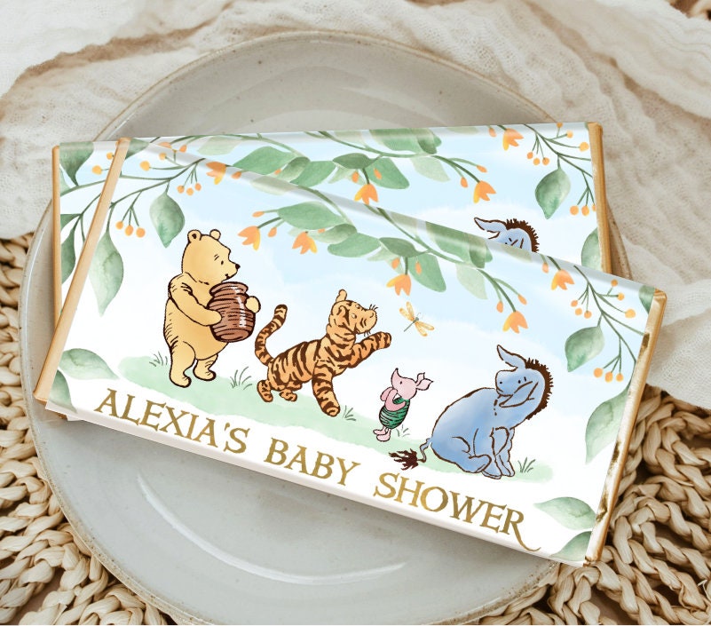 EDITABLE Classic Winnie the Pooh Chocolate Bar Wrappers Baby - Etsy