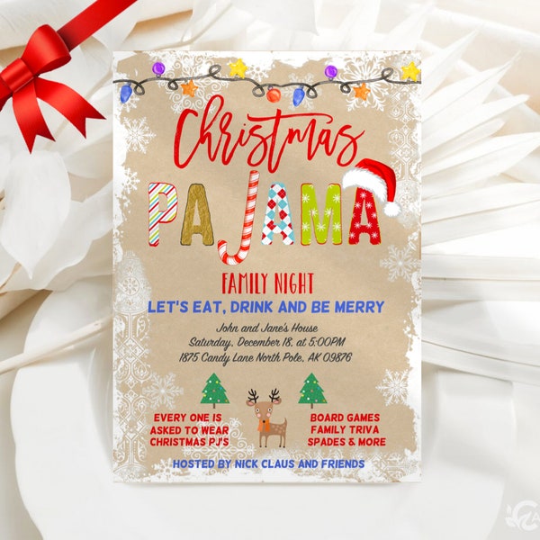 Family Christmas Get Together Invitation - Etsy
