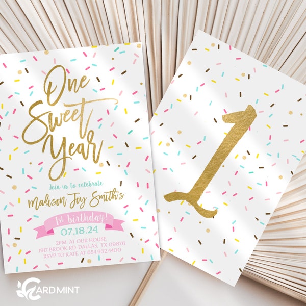 One Year Party Invitations - Etsy