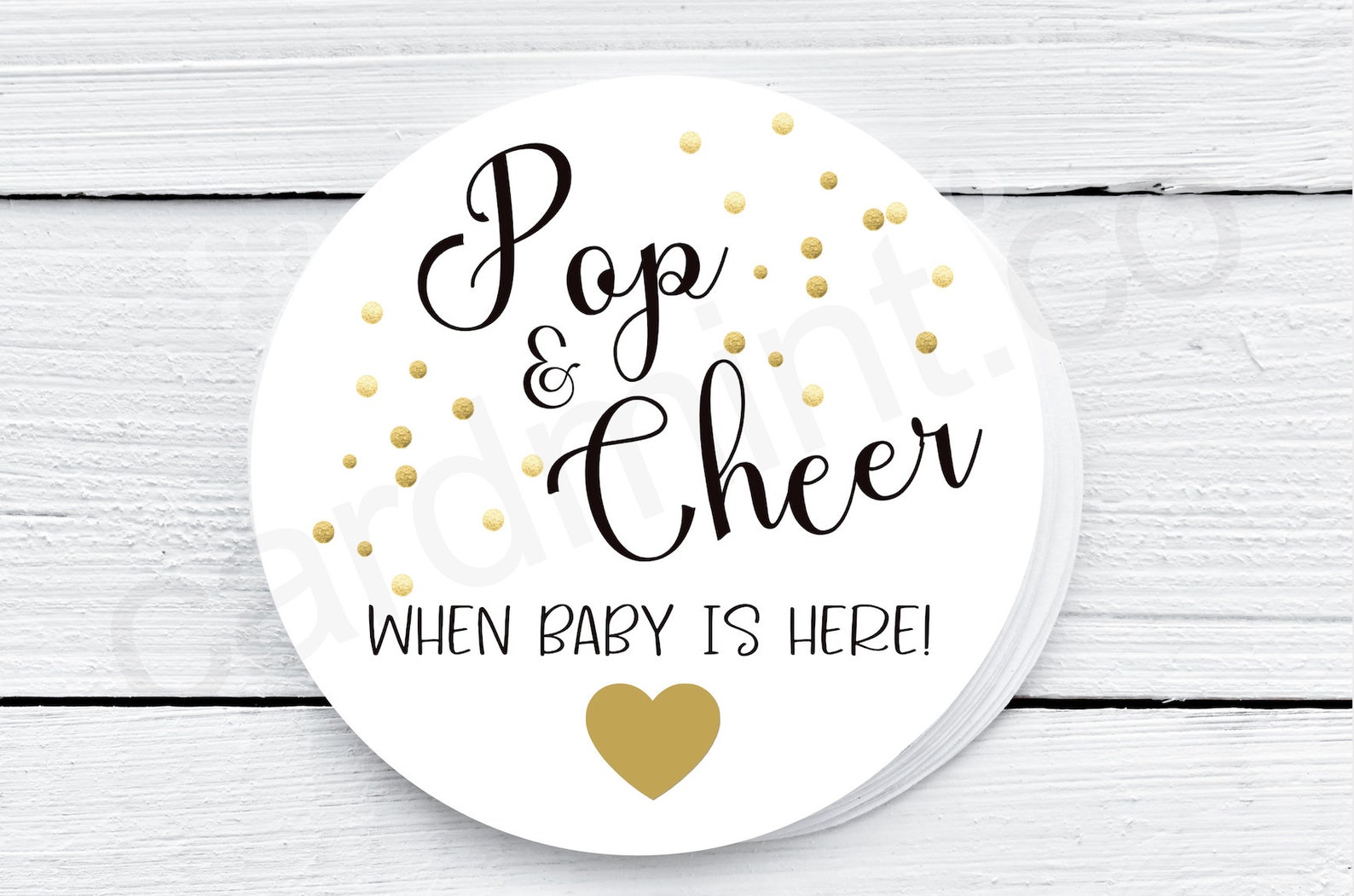 Pop and Cheer When She Pops Celebration Wine Tags or Stickers - Etsy