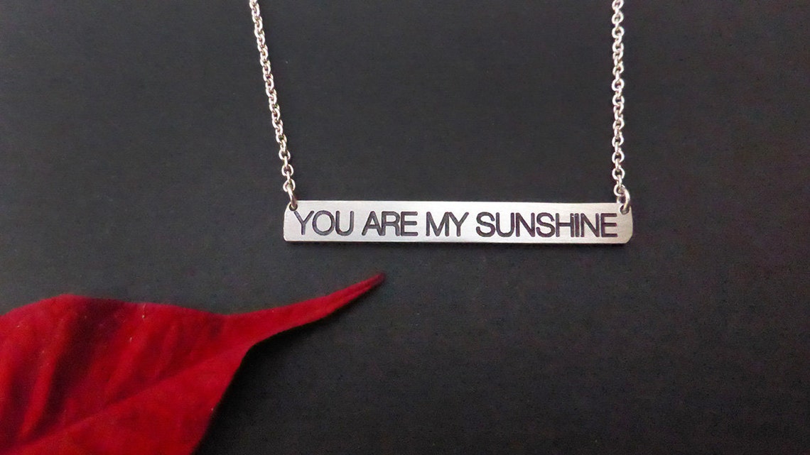 Custom Engraved BAR, Word SENTENCE Silver Roman Numeral Date ...