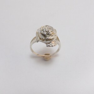 SILVER ROSE RING, Tiny Rose Ring in Sterling Silver, Gift for Her, Rose ...