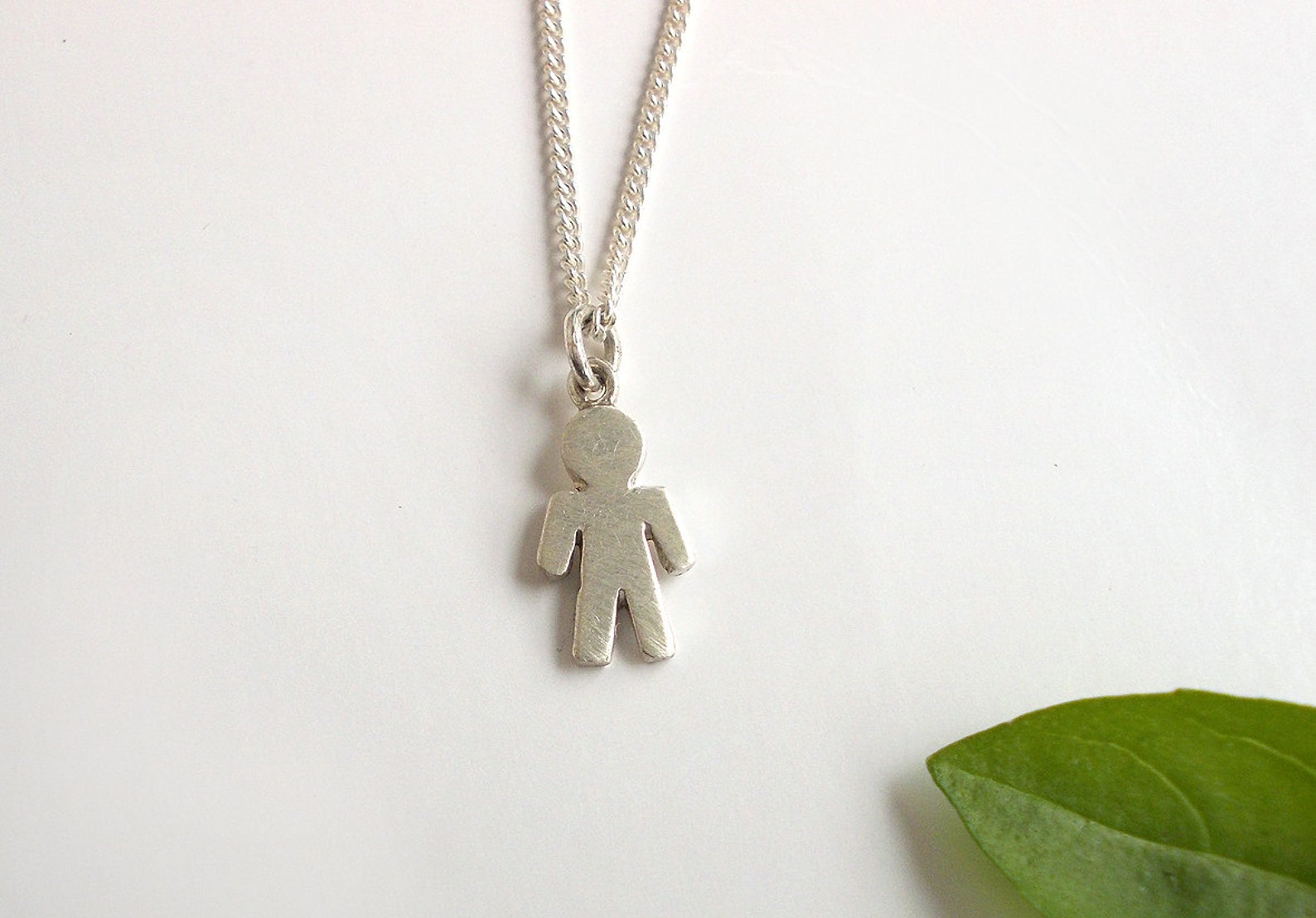 Personalized Boy Necklace, Sterling Silver Tiny Boy Charm Pendant ...