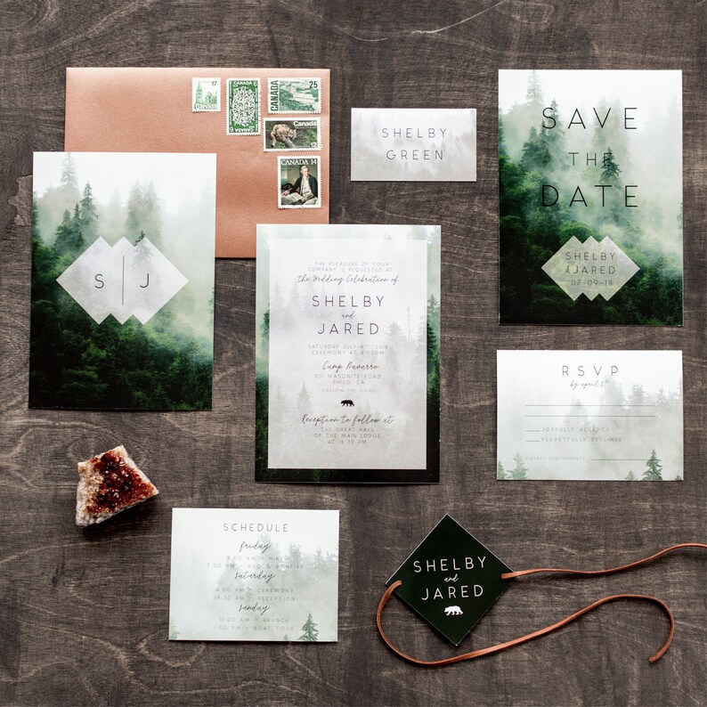 Printable Wedding Invitation Set Rustic Wedding Invitation - Etsy