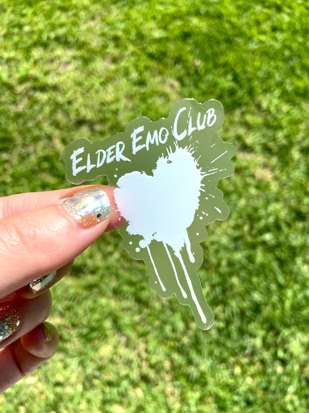 Small Clear Elder Emo Sticker Emo Sticker Elder Emo Stickers Goth ...