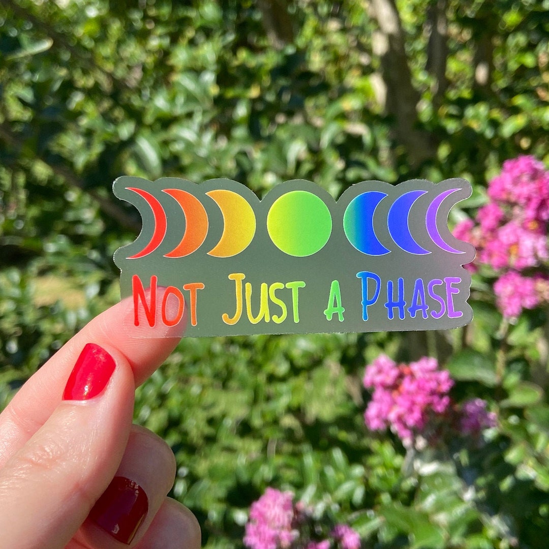 Not Just A Phase Sticker Gay Pride Clear Sticker Subtle Pride Sticker ...