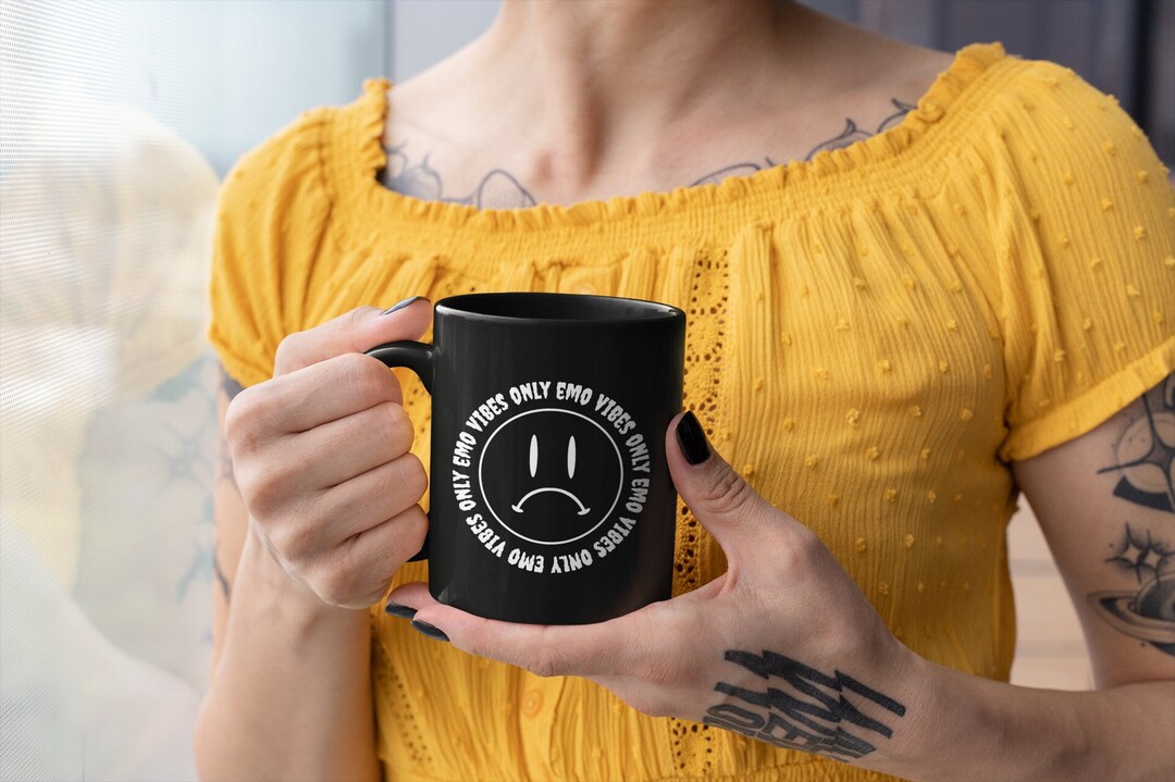 Emo Vibes Only Mug Goth Mug Goth Gift Emo Gift Emo Coffee Mug Elder Emo ...
