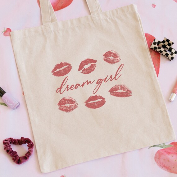 Coquette Tote Bag Kiss Tote Bag Coquette Aesthetic Softcore Etsy