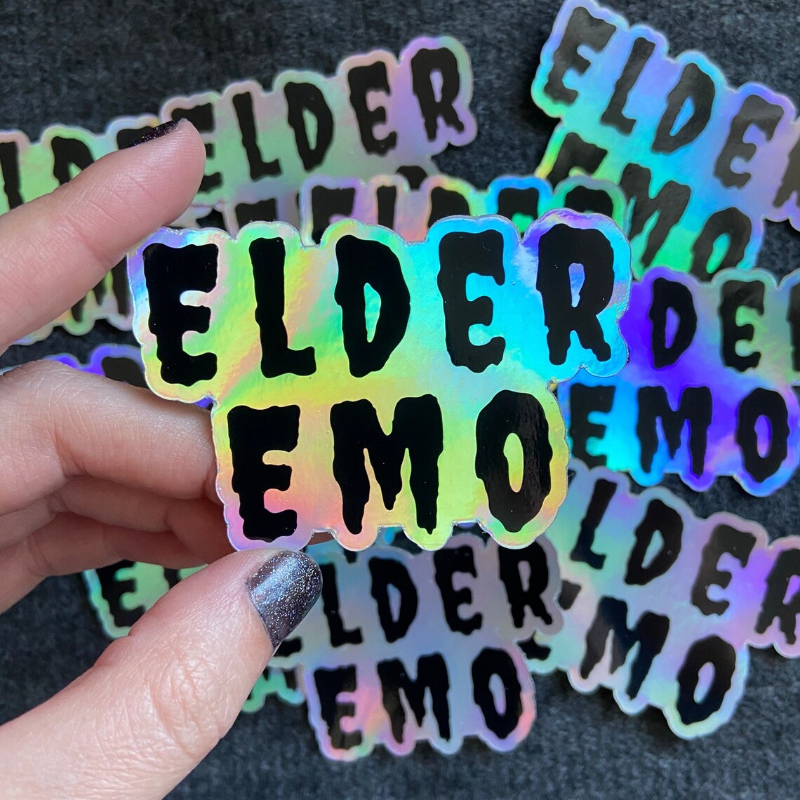 Holographic Elder Emo Sticker Emo Sticker Elder Emo Stickers | Etsy