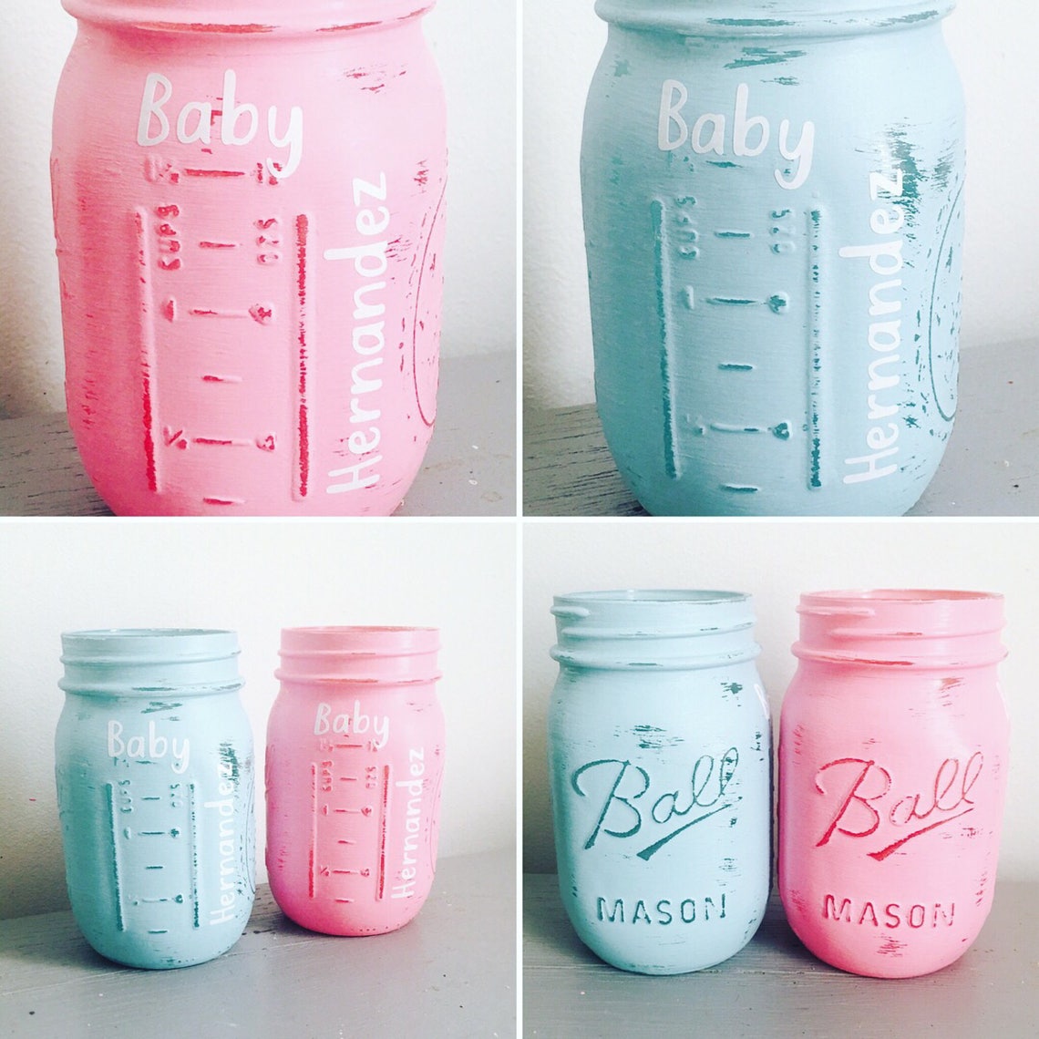 Personalized Gender Reveal Mason Jars Personalized Mason - Etsy