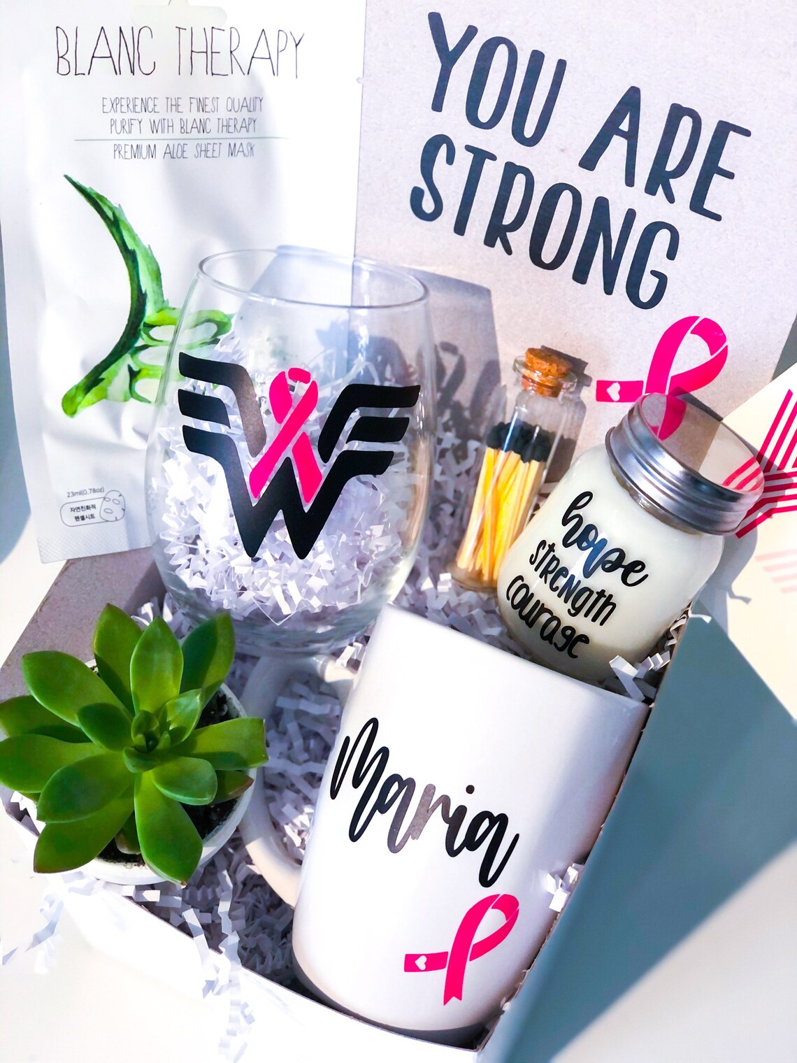 Breast Cancer Awareness Gift Box Thinking of You Hug in a - Etsy