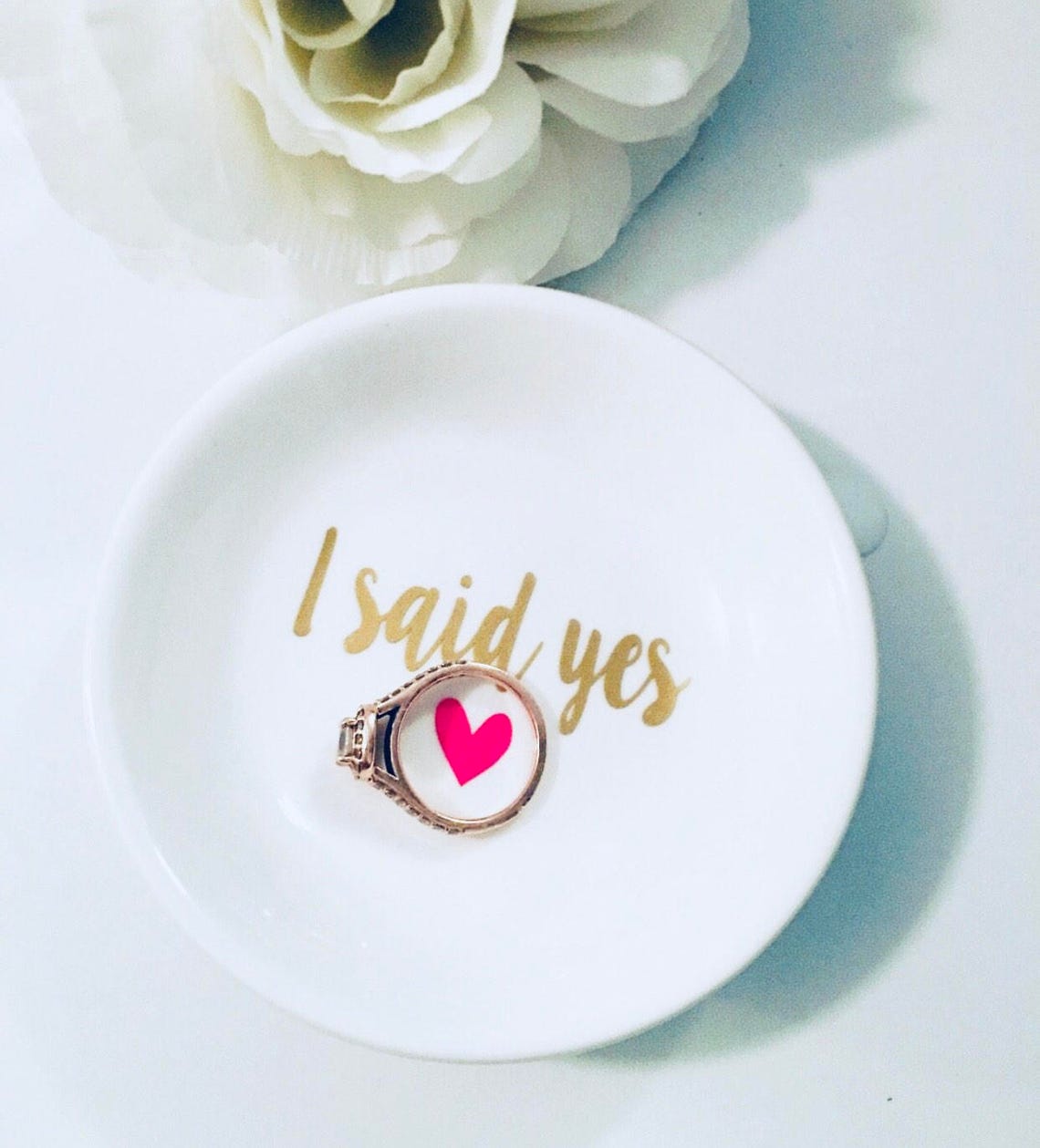 I Said Yes Ring Dish Engagement Gift Engagement Ring Dish | Etsy