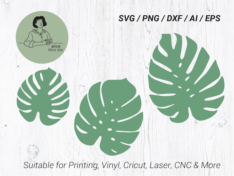 Monstera Leaf Cutting File Laser CNC Cricut Wall Decor - Etsy