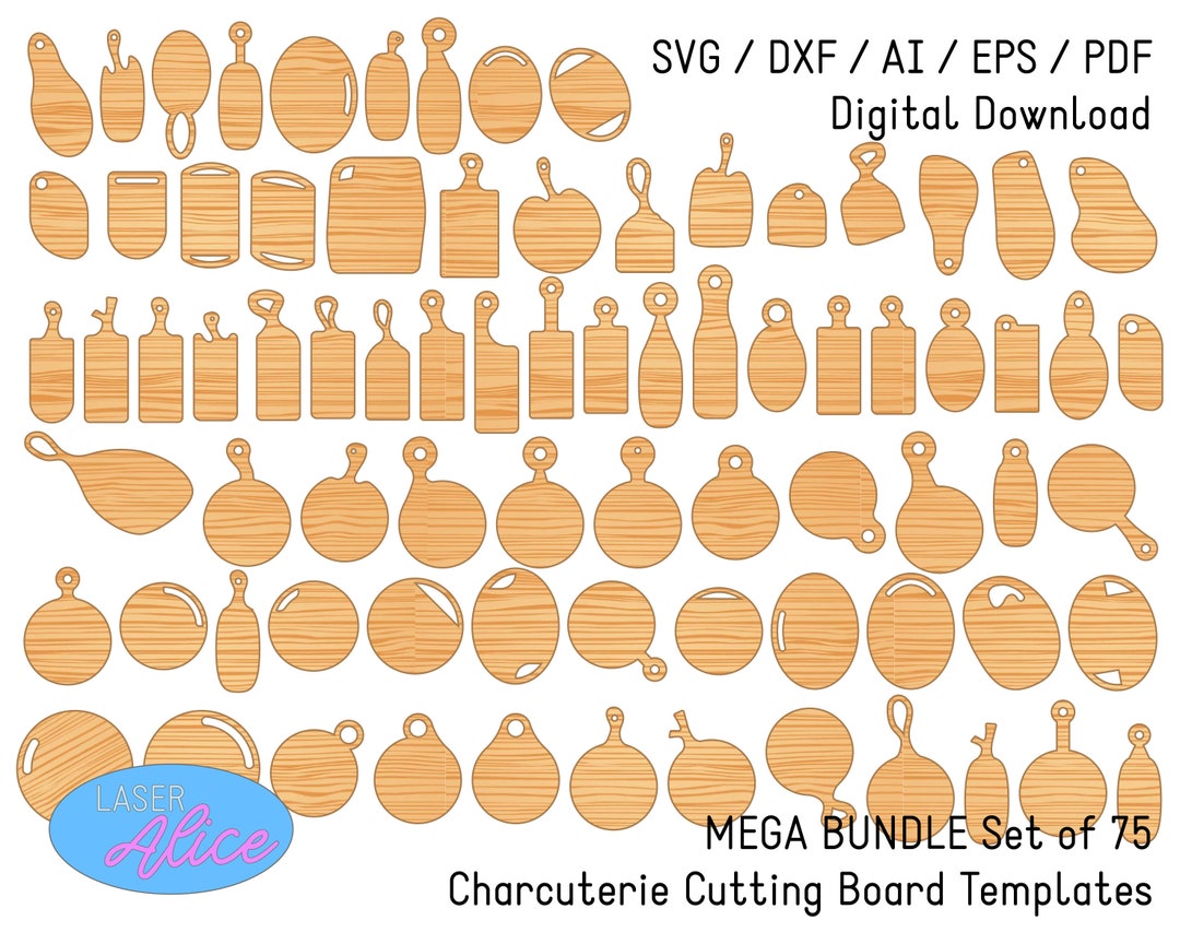 75 Mega Pack - Cutting Charcuterie Serving Board Pattern Template ...