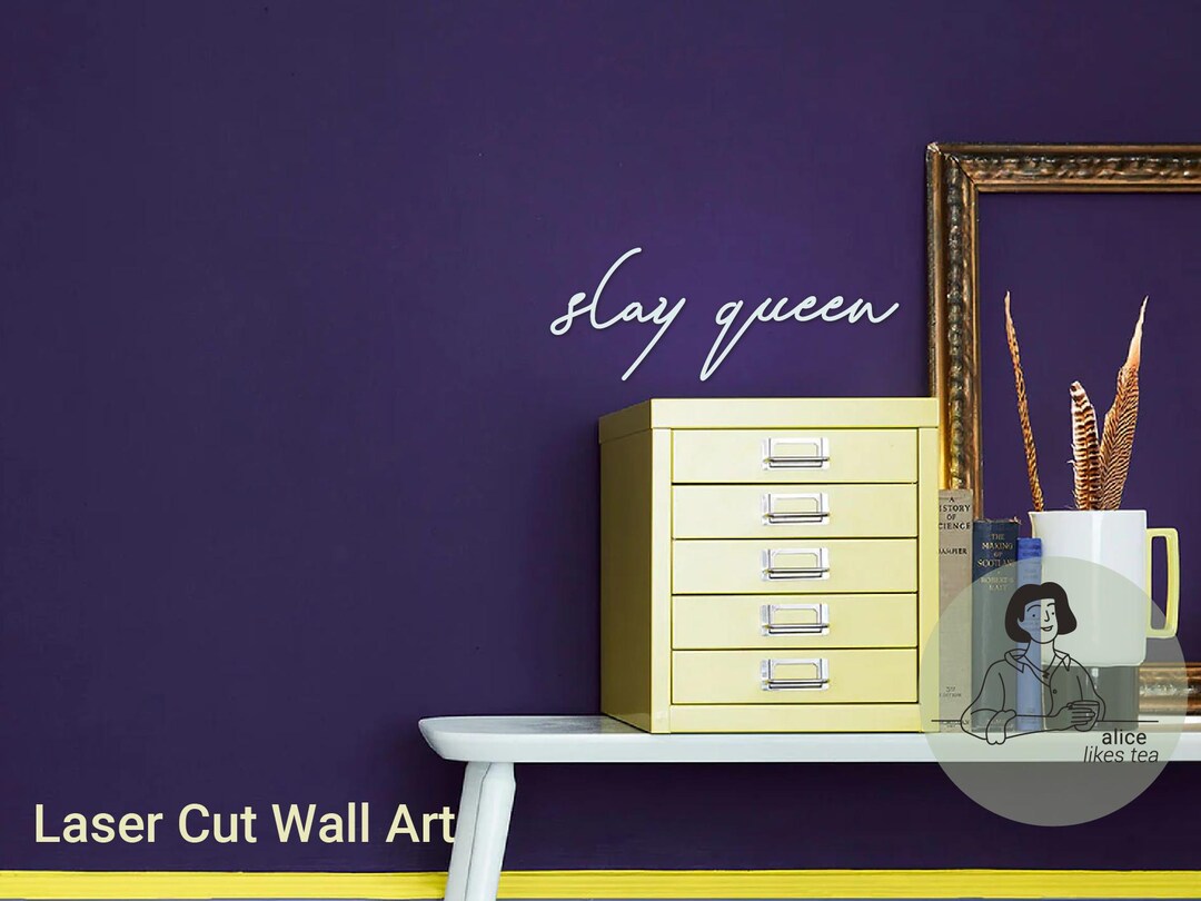 Slay Queen - Wooden Word Art - Calligraphy - Perfect Gift - Bedroom ...