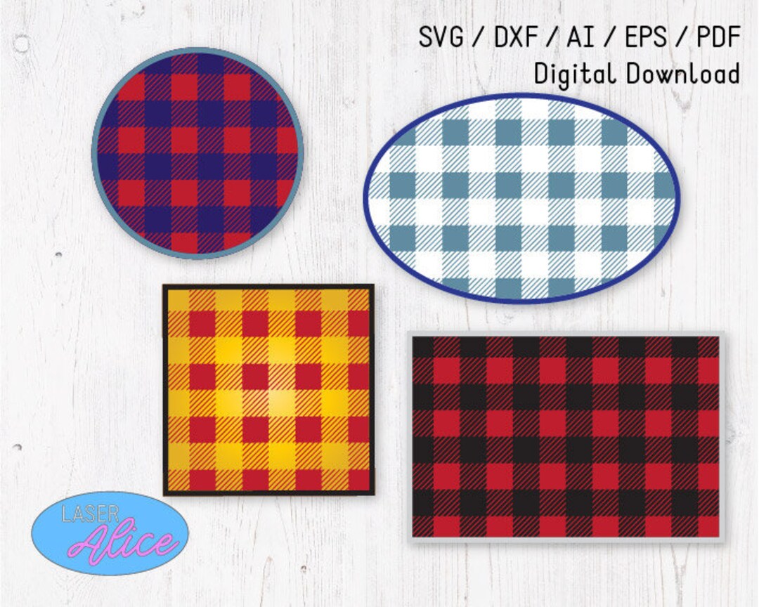 Bundle Buffalo Plaid Laser Cut File - Multilayer - for Glowforge Epilog ...