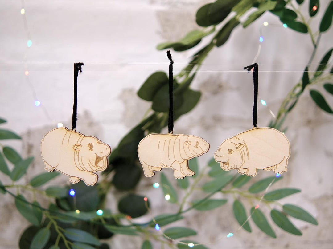 Moo Deng - Set of 3 Hanging Decorations - Baby Pigmy Hippo - Etsy