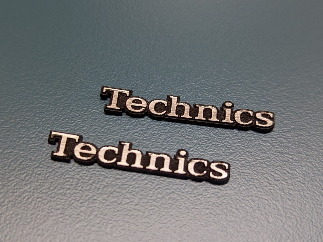 PACK OF 2 Technics Logo Emblem Badge Brushed Silver Aluminium - 30 X 5 ...