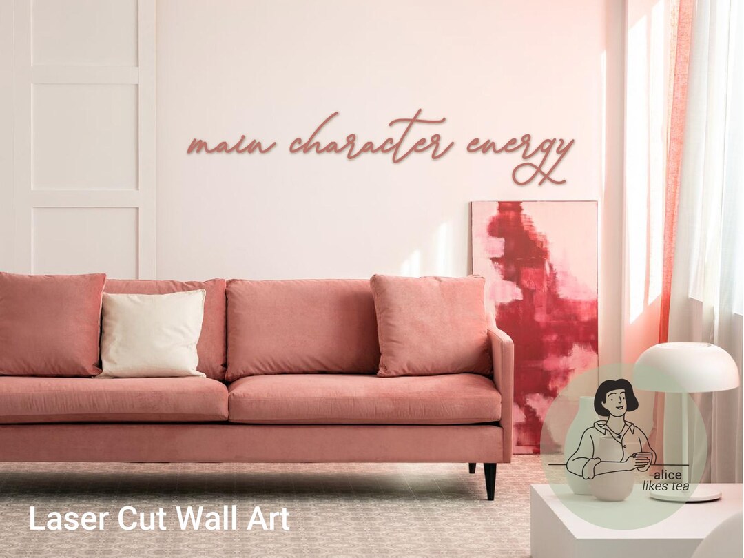 Main Character Energy - Wooden Word Art - Calligraphy - Perfect Gift ...