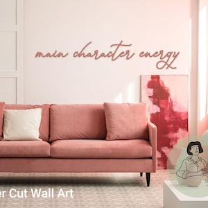 Main Character Energy Wooden Word Art Calligraphy Perfect Gift Bedroom ...