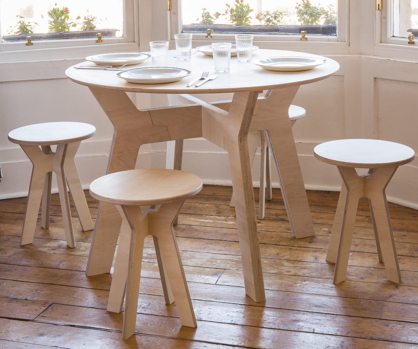 Mohr Table & Stools Set Dining Table Ply-works Birch - Etsy UK