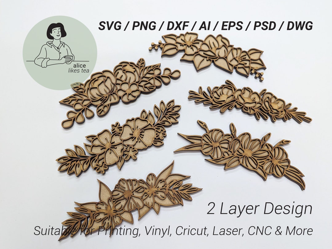 Flower Wreath 3D Layered for Cardstock - Tiara Crown Multilayer ...
