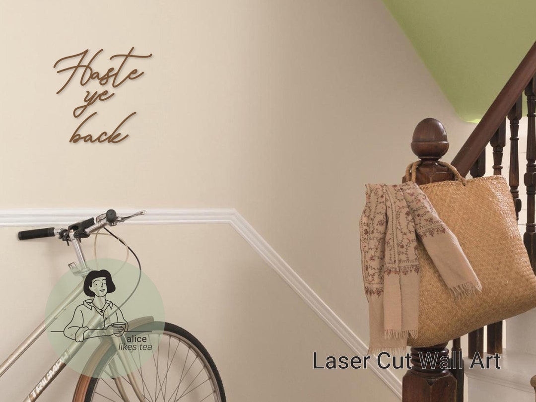 Haste Ye Back - Wooden Word Art - Calligraphy - Perfect Gift - Entrance ...