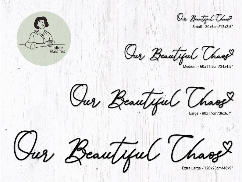 Our Beautiful Chaos Wall Art- Wooden Word Art - Calligraphy - Perfect ...