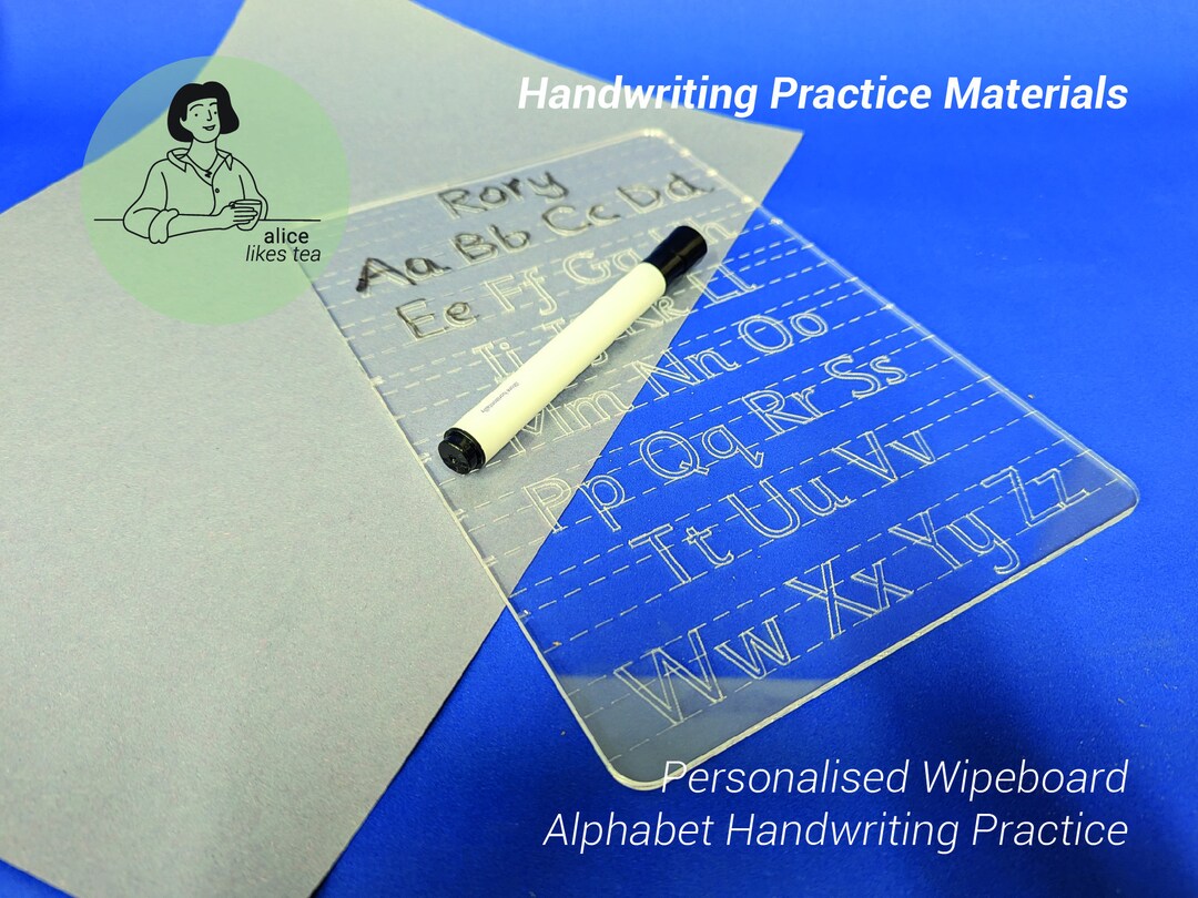 Personalised Wipeboard Alphabet Handwriting Tracing Practice Board ...