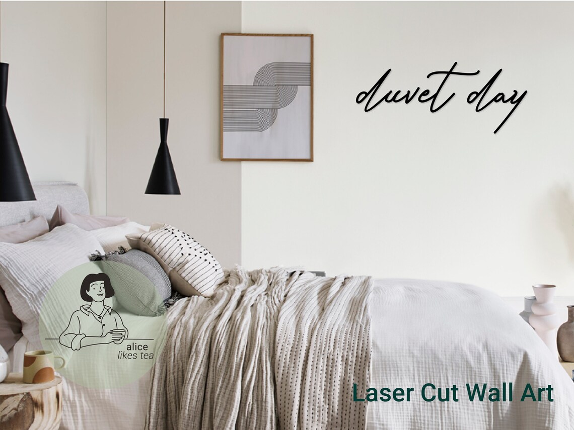 Duvet Day - Wooden Word Art - Calligraphy - Perfect Gift - Bedroom ...