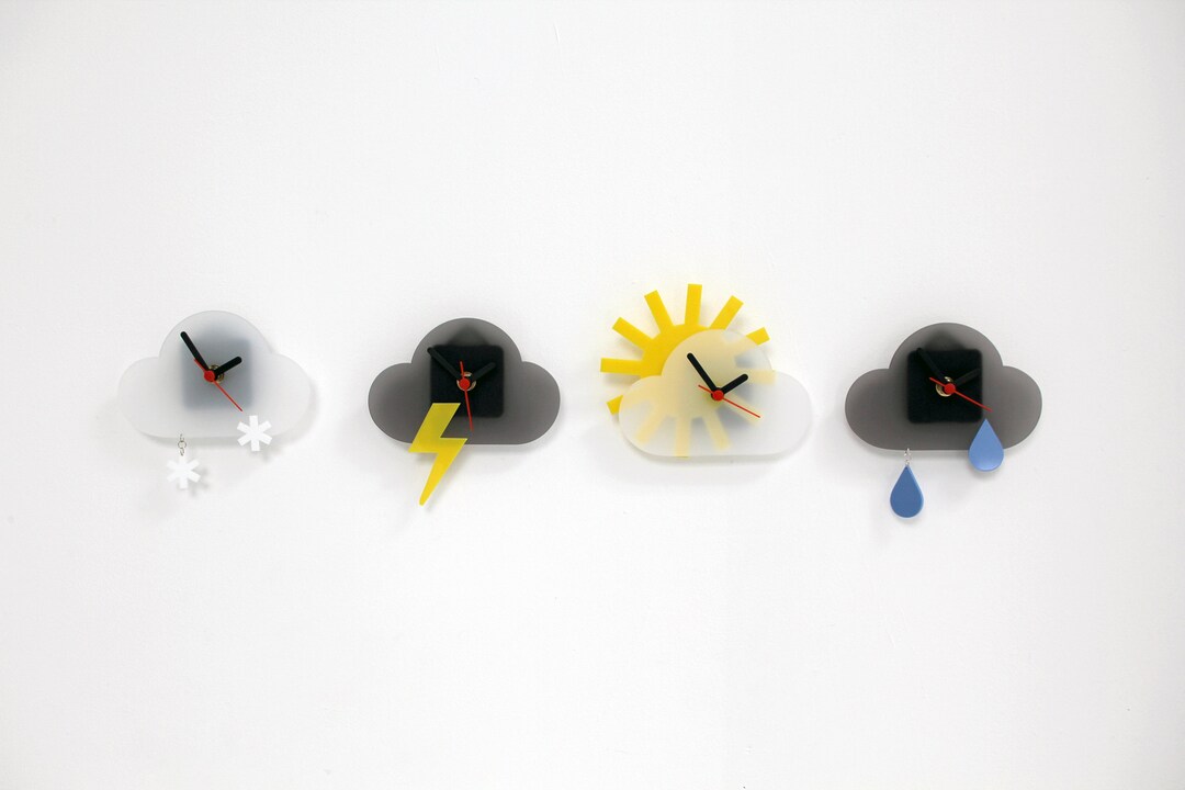 Whatever the Weather Clocks - Sunshine - Rain - Snow - Lightning - Made ...