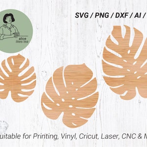 Monstera Leaf Cutting File - Laser CNC Cricut - Wall Decor - Modern ...
